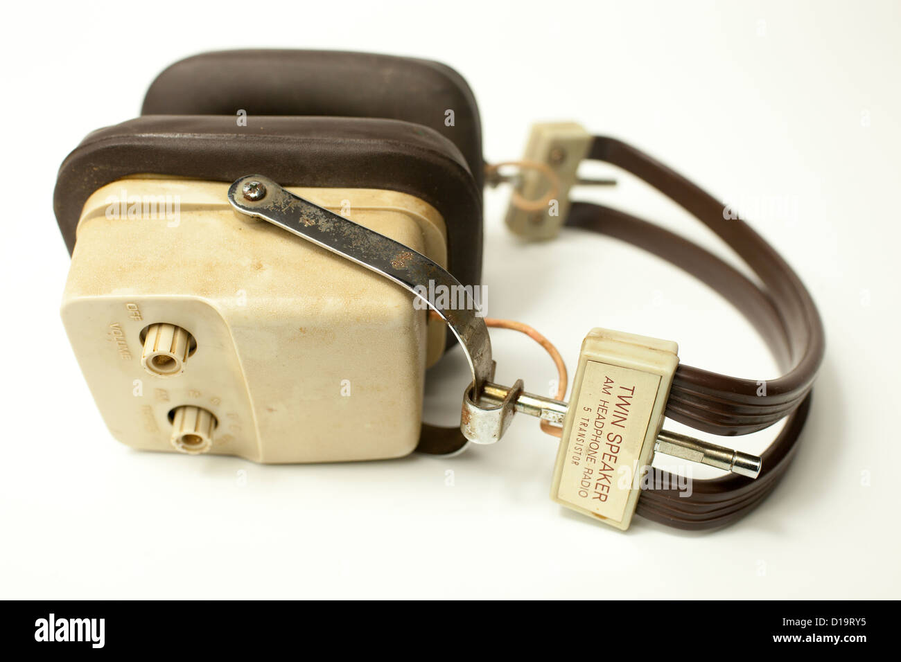 vintage old headphone Stock Photo - Alamy