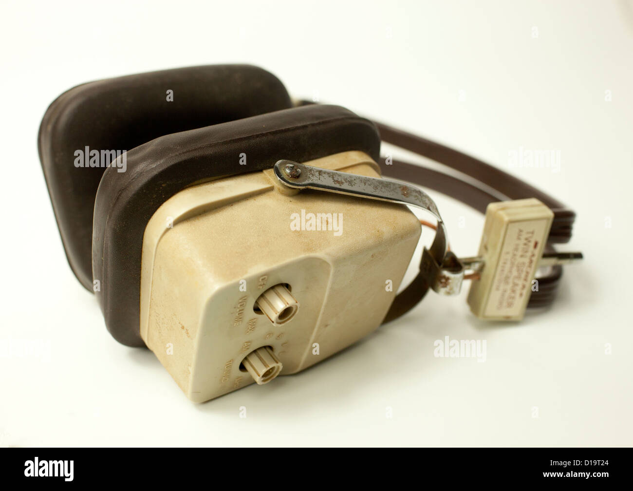 vintage old headphone Stock Photo - Alamy