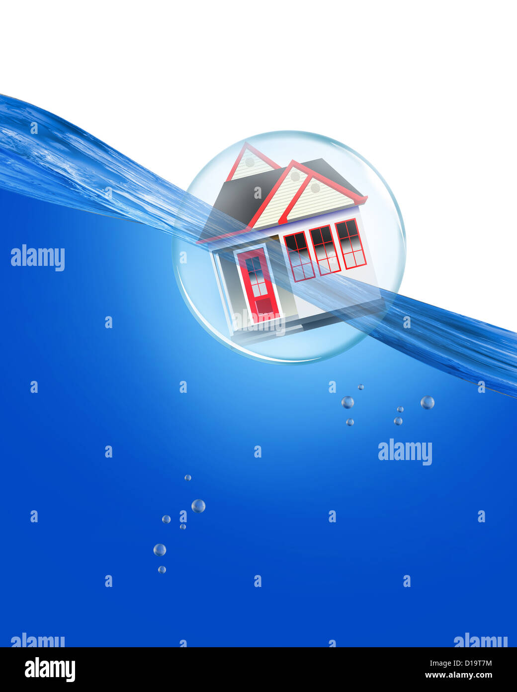Home in bubble under water Stock Photo - Alamy