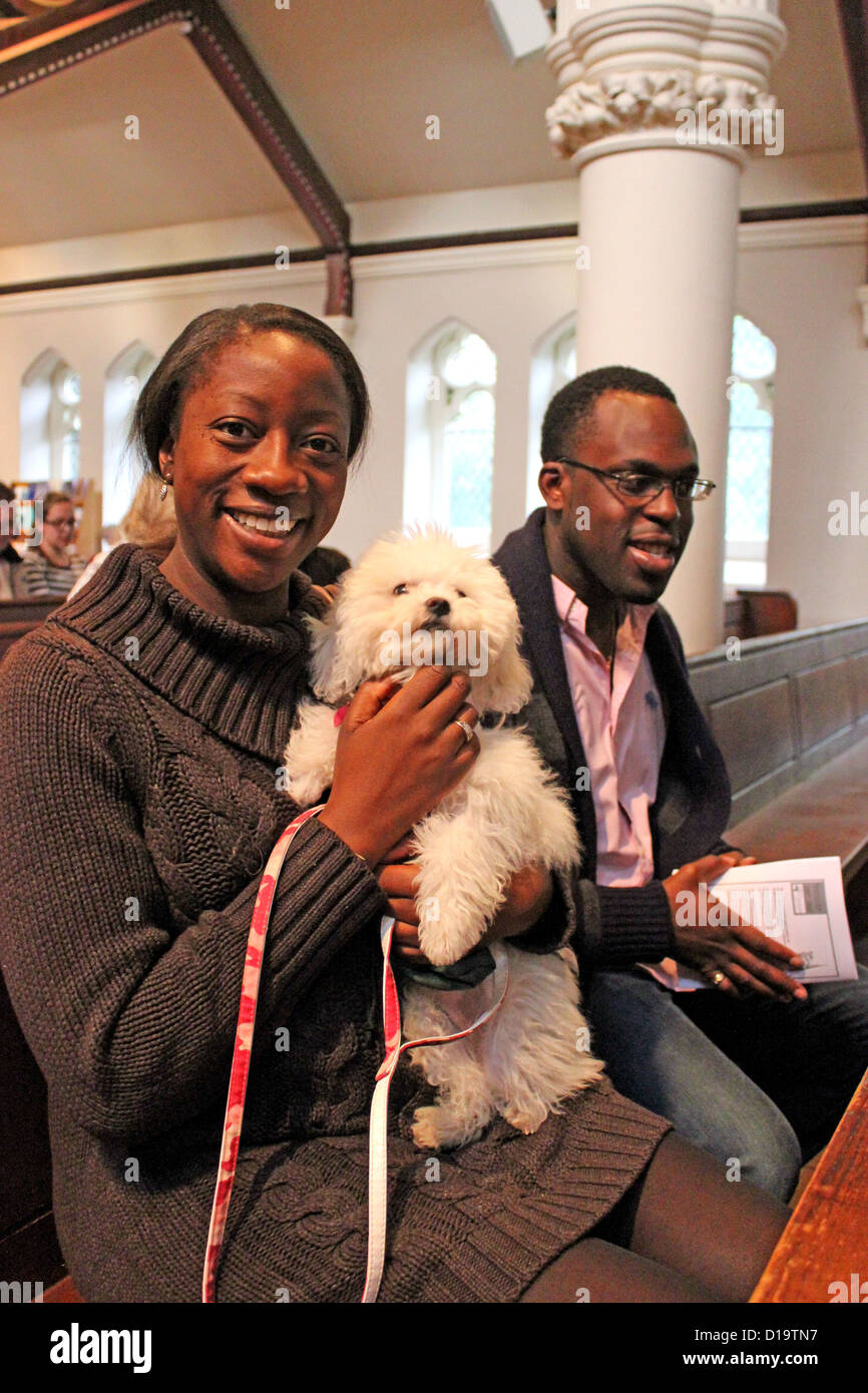 Pet blessing ceremony in church. SE London Stock Photo - Alamy