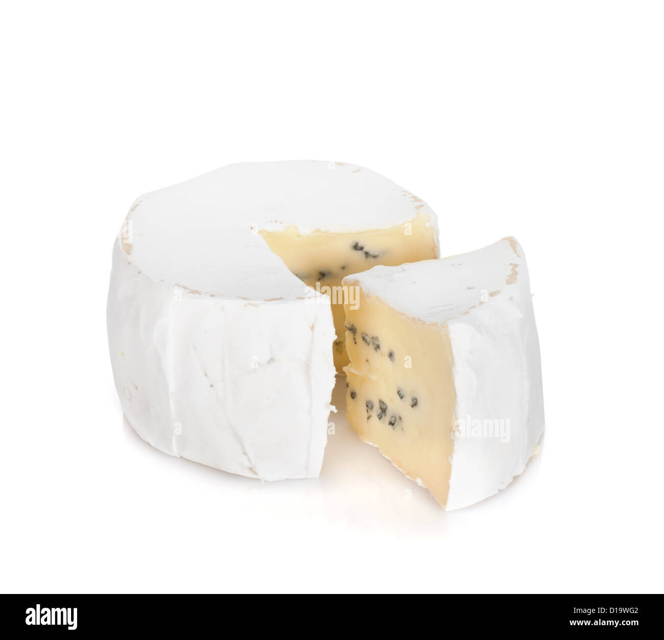 A piece of soft brie cheese. Isolated on white background Stock Photo ...