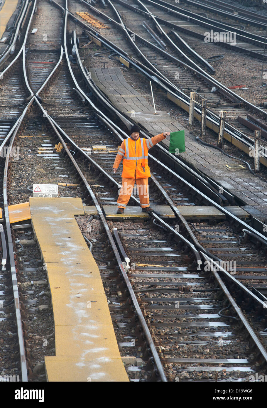 Green railway flag hi-res stock photography and images - Alamy