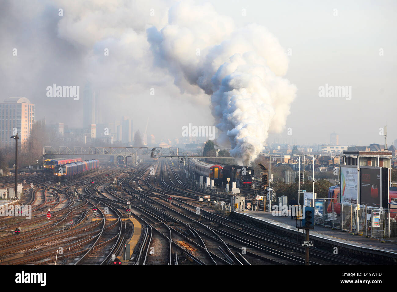 The Southern Railway Battle of Britain class steam locomotive No. 34067 ...