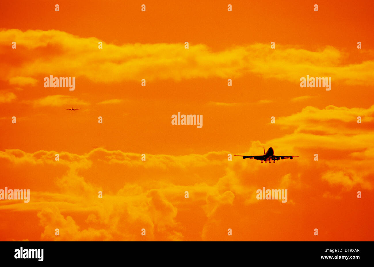 Hawaii, Oahu, Honolulu International Airport, Boeing 747 Jet Landing At ...