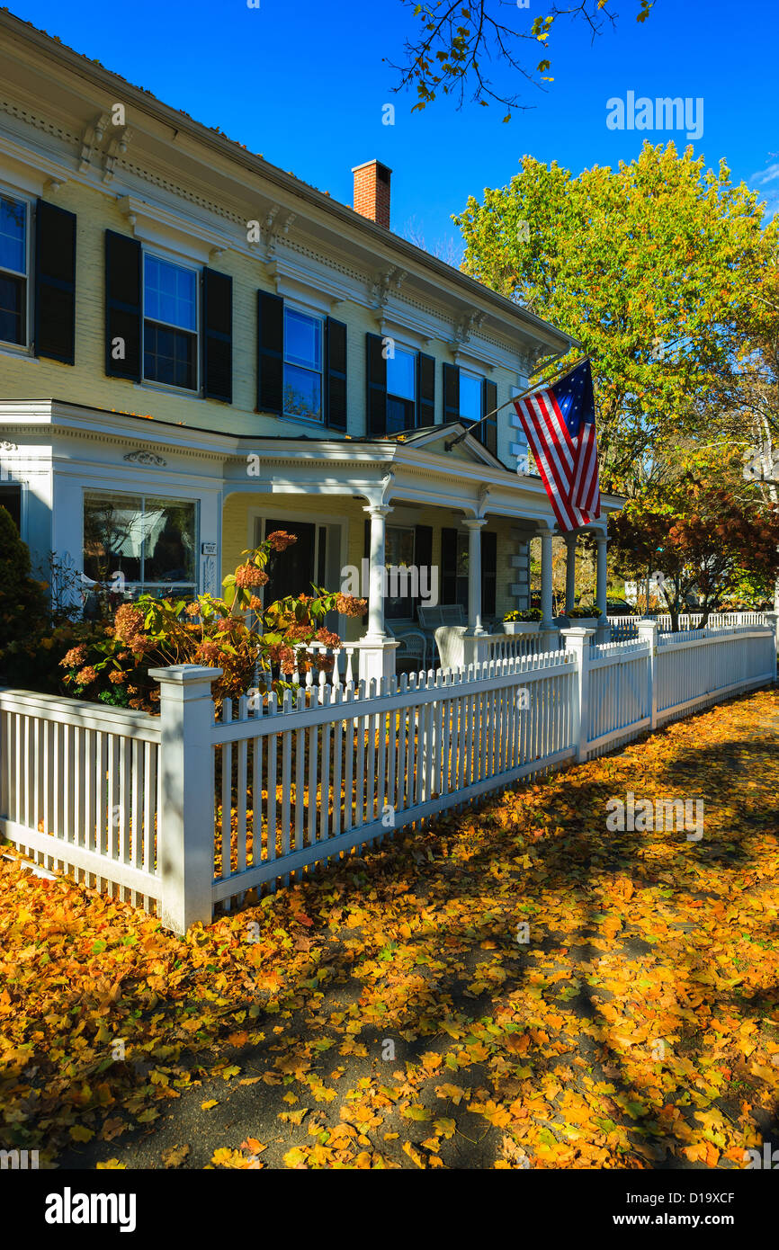 Typical New England home in Woodstock, Vermont, United States Stock ...