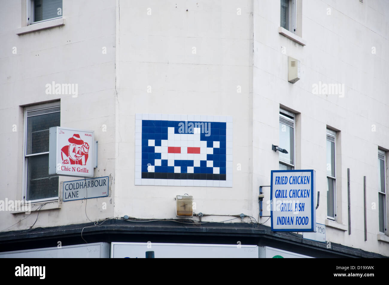 A Brixton piece by the "Invader" artist who puts mosaic space invaders ...