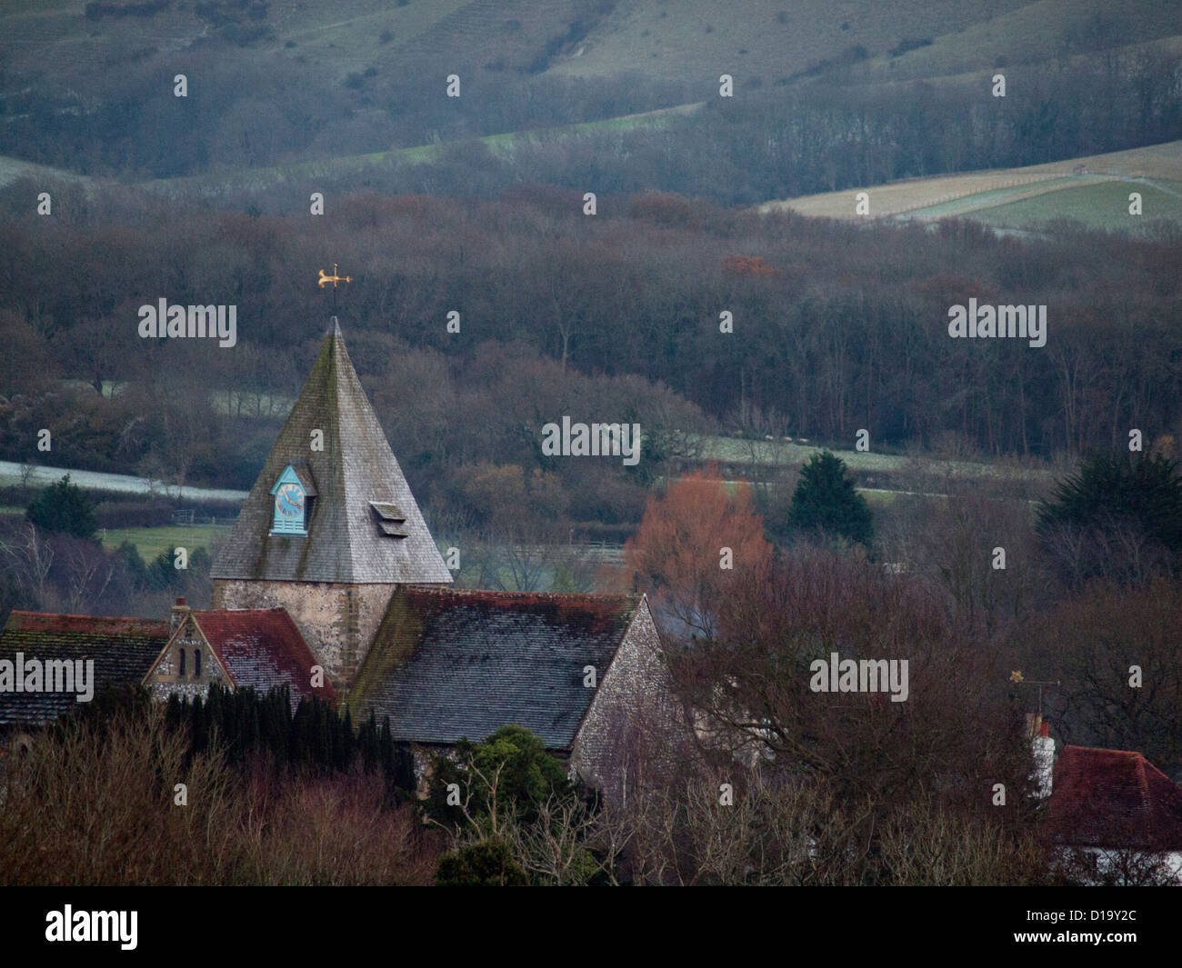 On a winter's day in the pretty East Sussex village of Ditchling Stock ...