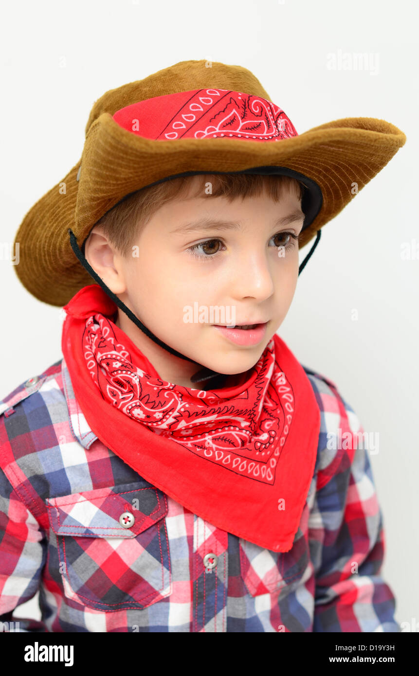 a young boy with a cowboy hat Stock Photo - Alamy