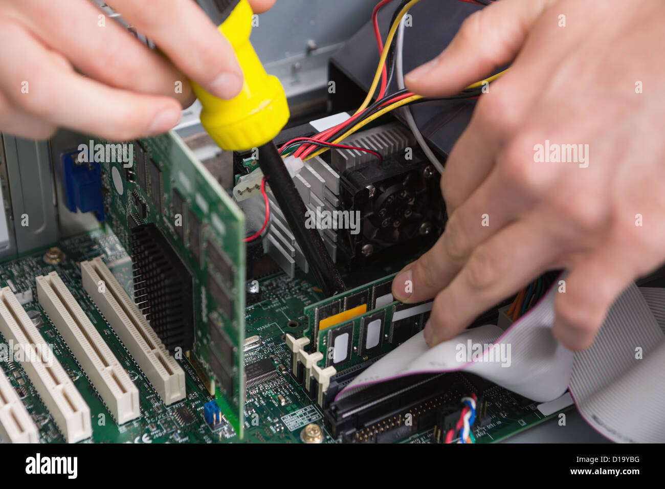 Closeup process of repairing computer Stock Photo - Alamy