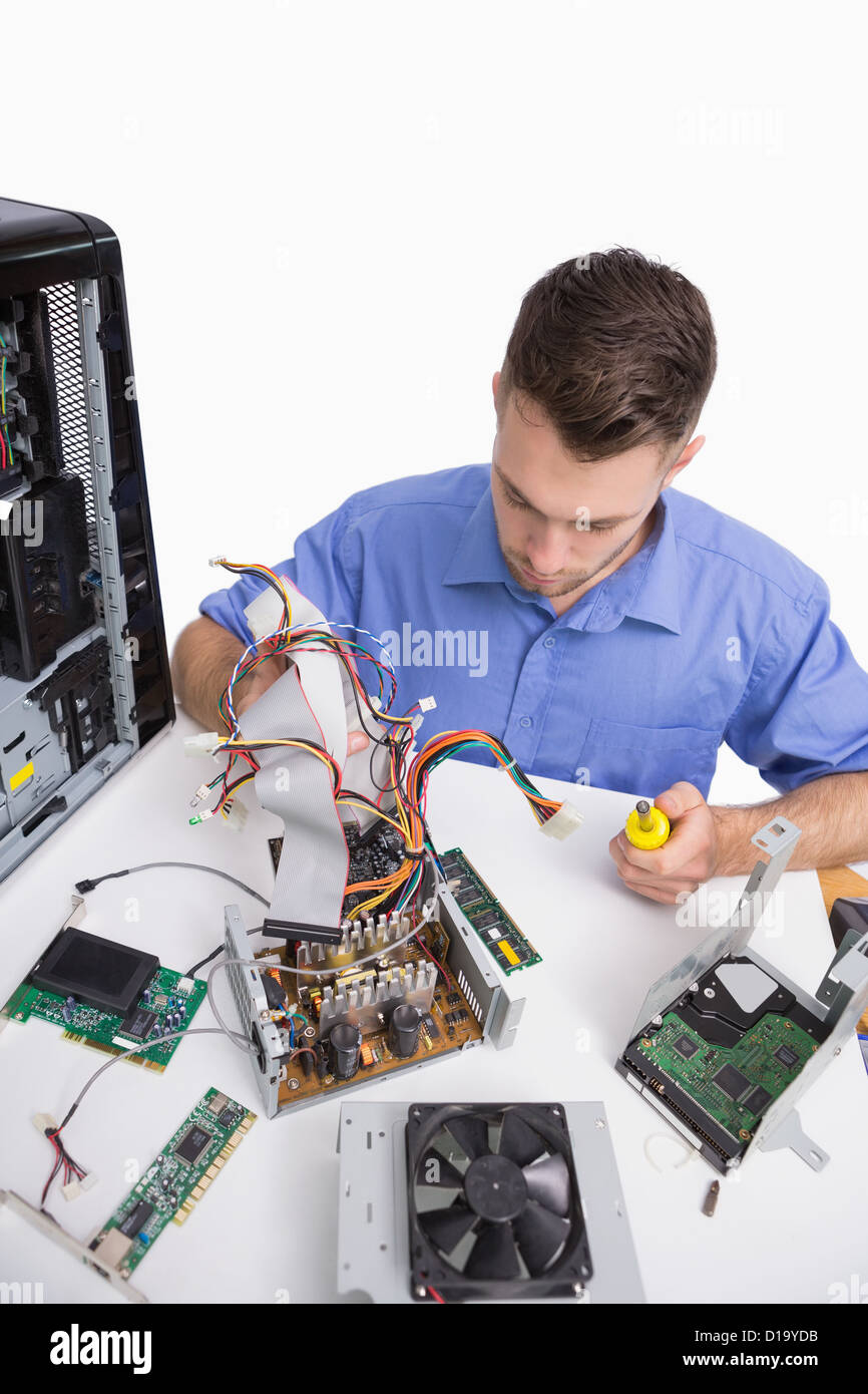 Young computer engineer working on cpu parts Stock Photo - Alamy