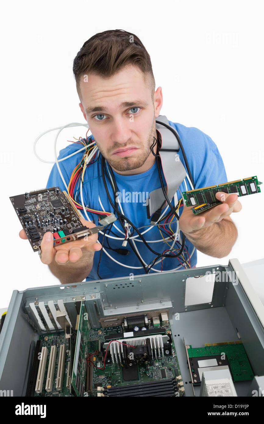 Confused it professional with sound card and ram in front of open cpu ...