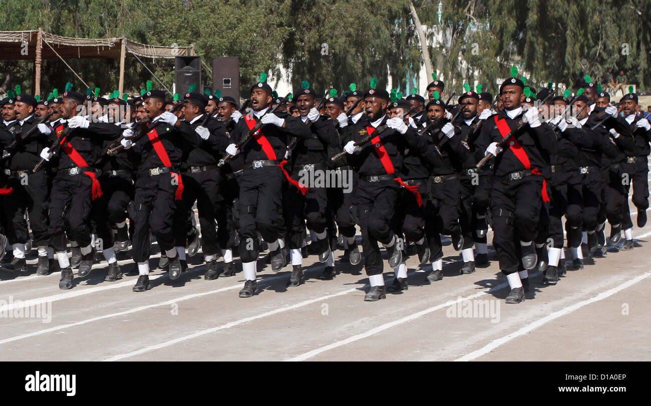KARACHI, PAKISTAN, DEC 12: View of Police commandos during passing out ...