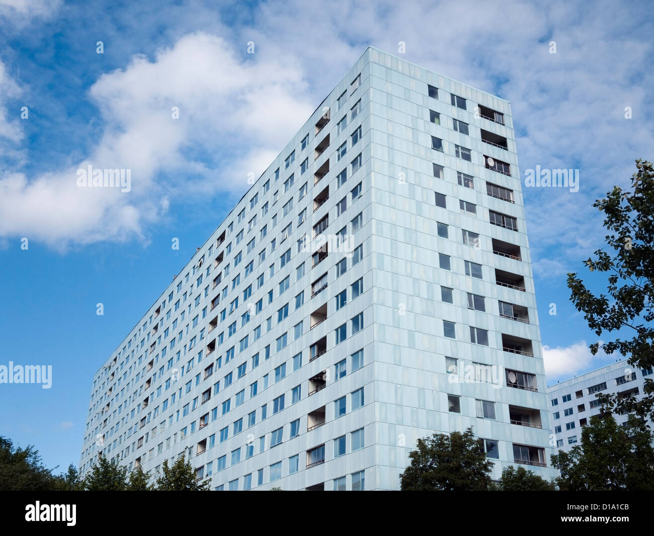 Apartment building with balconies Stock Photo - Alamy