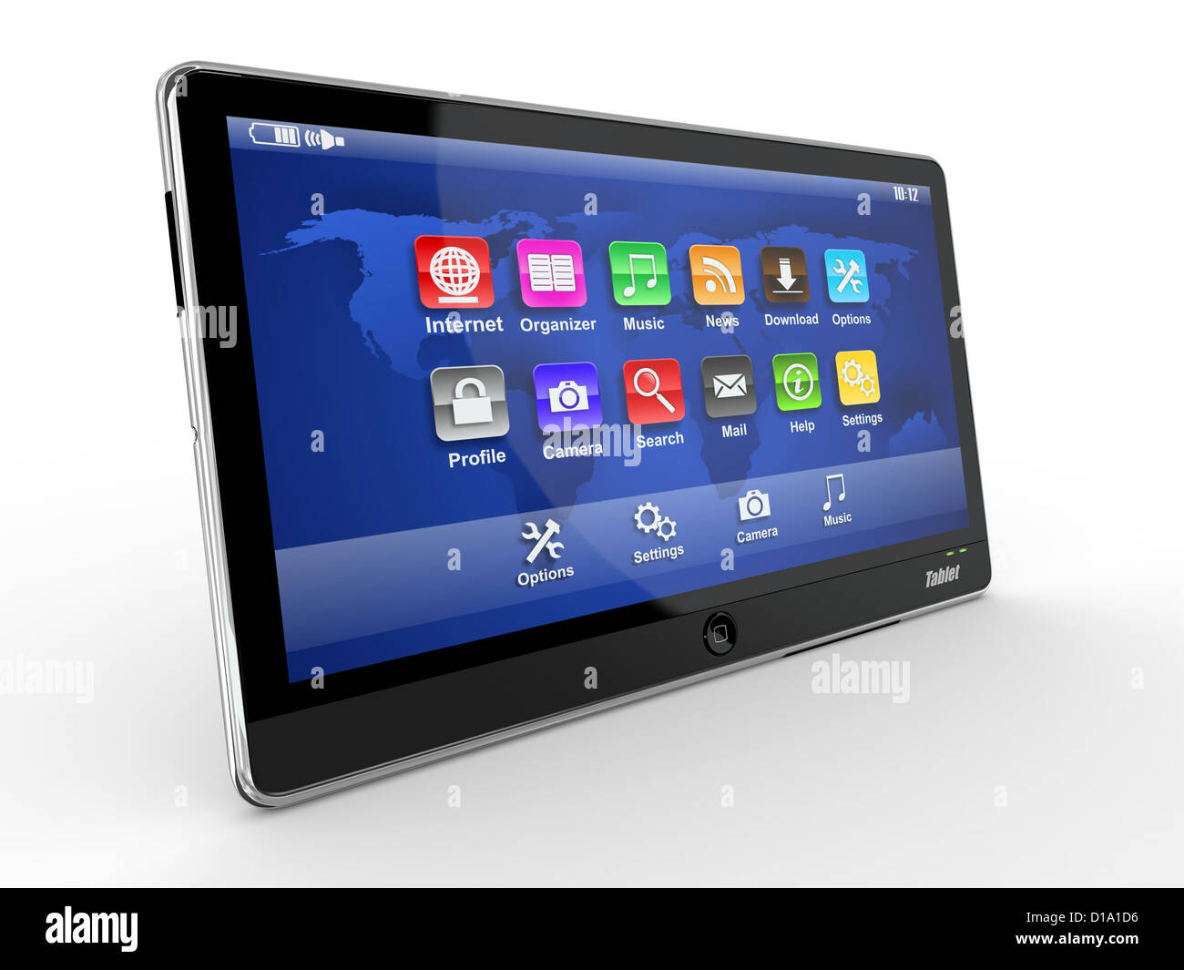 Black tablet pc on white background. 3d Stock Photo - Alamy