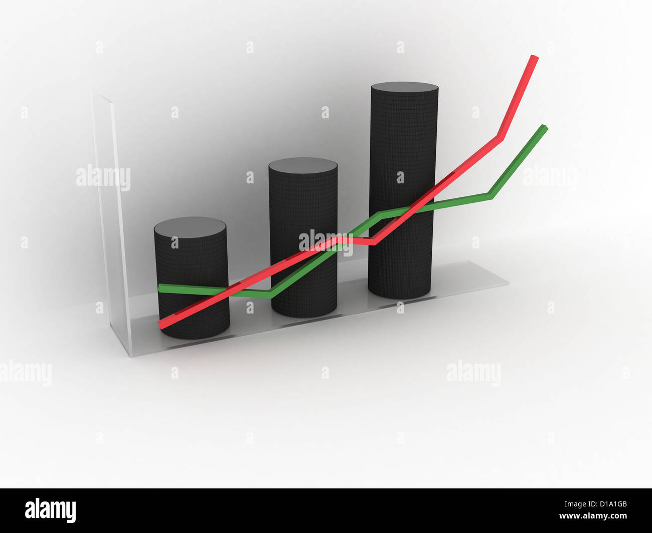 Coin Chart - Computer Art 3D Series Stock Photo - Alamy