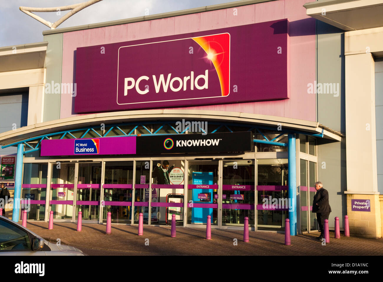 Shop front, retail warehouse, PC World, UK Stock Photo - Alamy