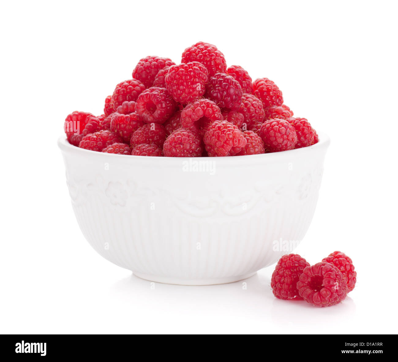 Ripe raspberries. Isolated on white background Stock Photo - Alamy
