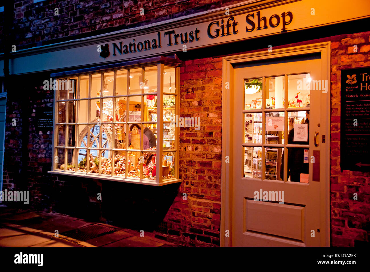 National Trust gift shop store at night evening York North Yorkshire ...