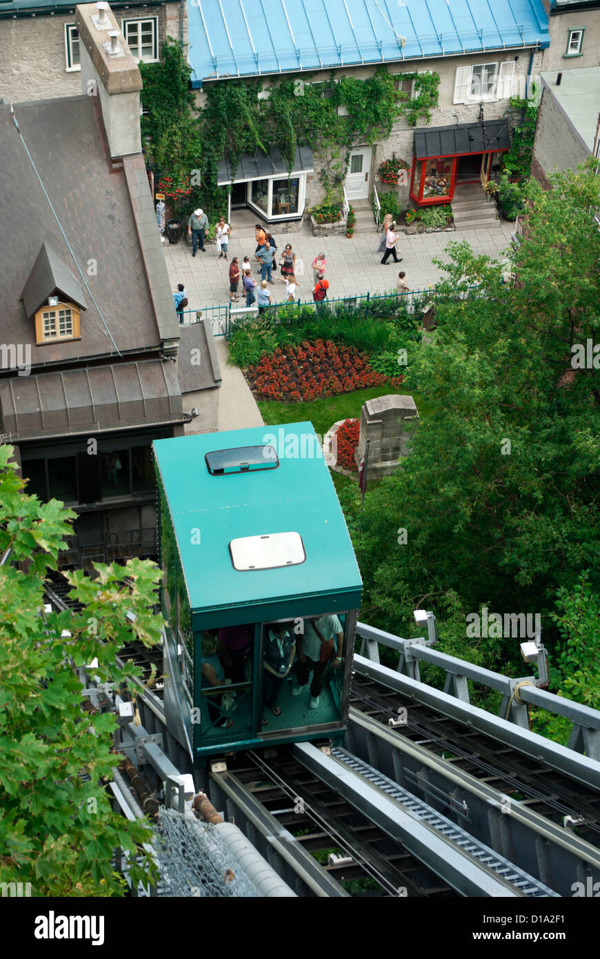 Funicular car makes its way up steep hill Stock Photo - Alamy