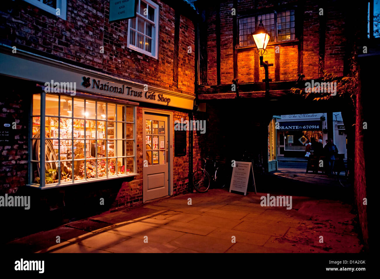 National Trust gift store shop at night evening York North Yorkshire ...