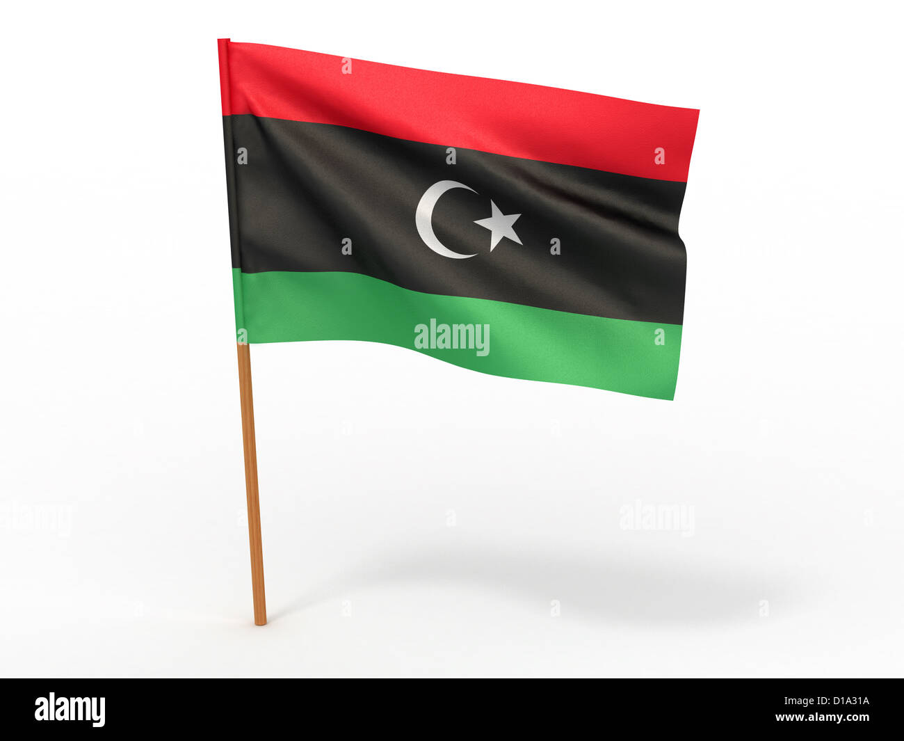 Libya flag waving in wind hi-res stock photography and images - Alamy