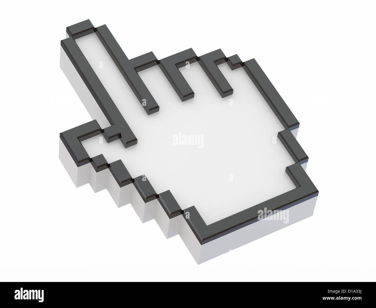 Hand. Mouse cursor on white isolated background. 3d Stock Photo - Alamy