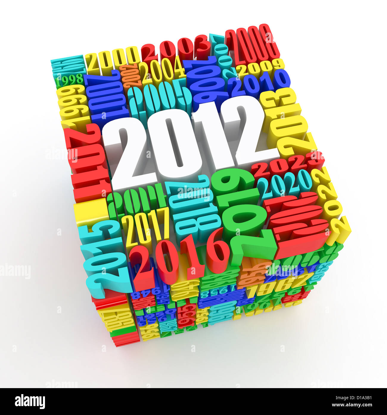 New year 2012. Cube consisting of the numbers. 3d Stock Photo - Alamy