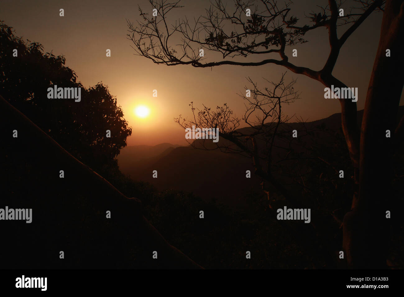 Sunset in Chorla Ghats of Mhadei wildlife sanctuary Stock Photo - Alamy
