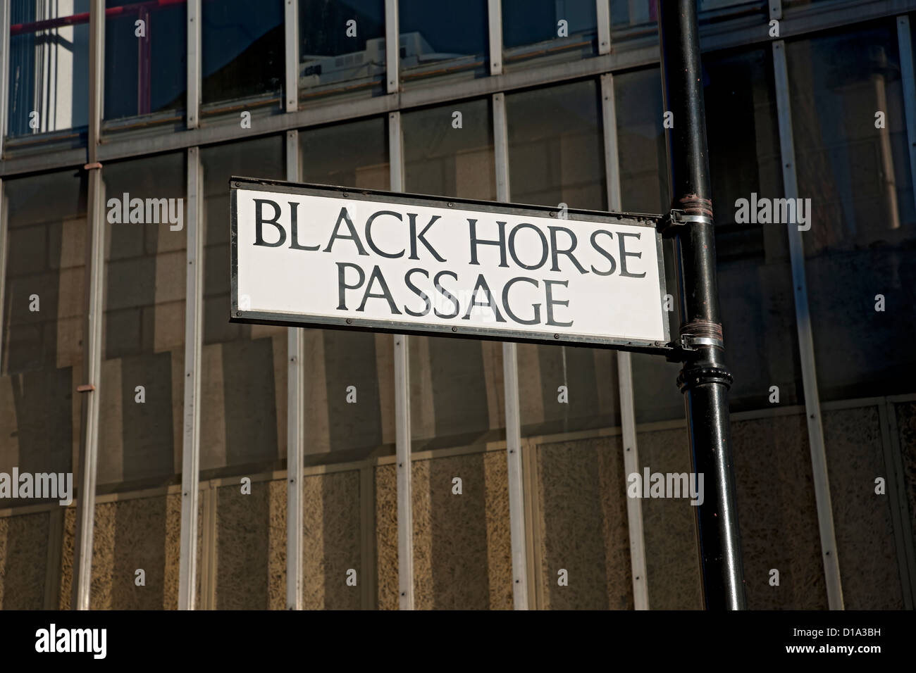 Close up of Black Horse Passage sign York North Yorkshire England UK ...