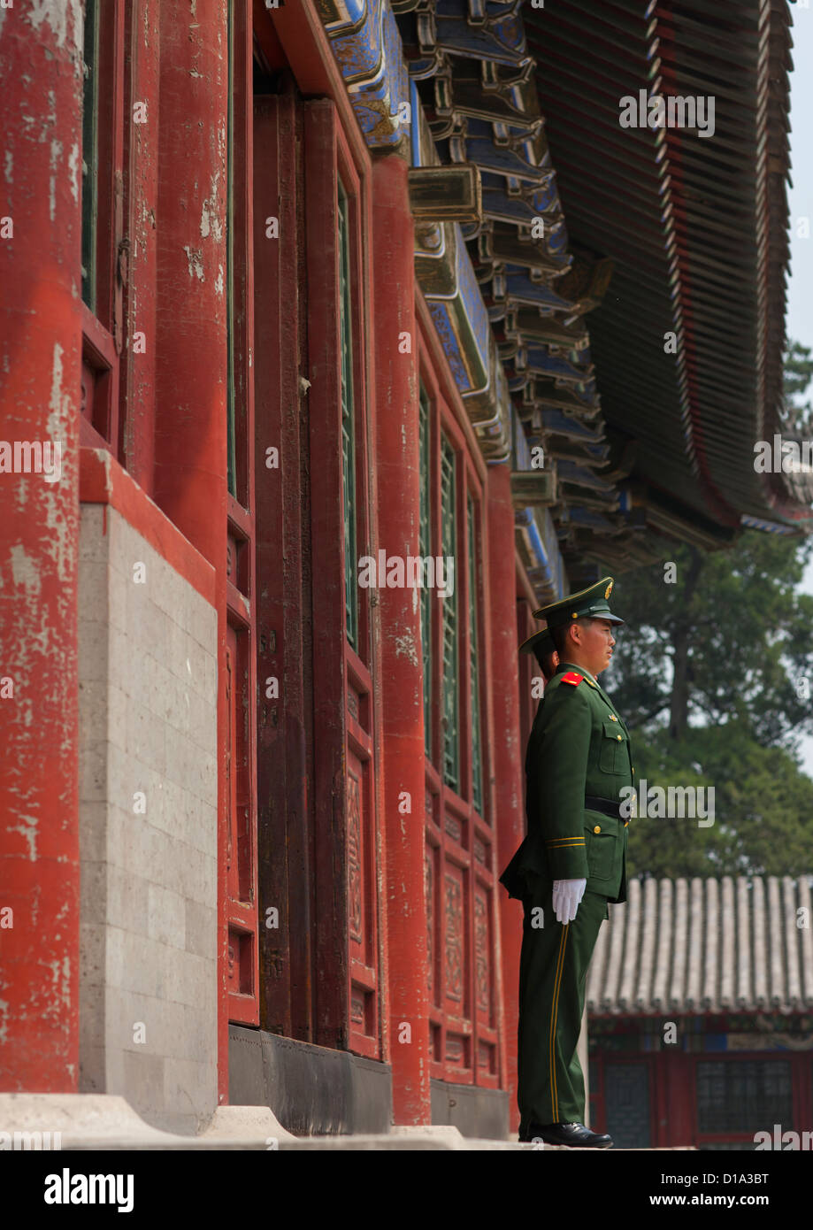 Guard Standing In Front Of Forbidden City, Beijing, China Stock Photo ...