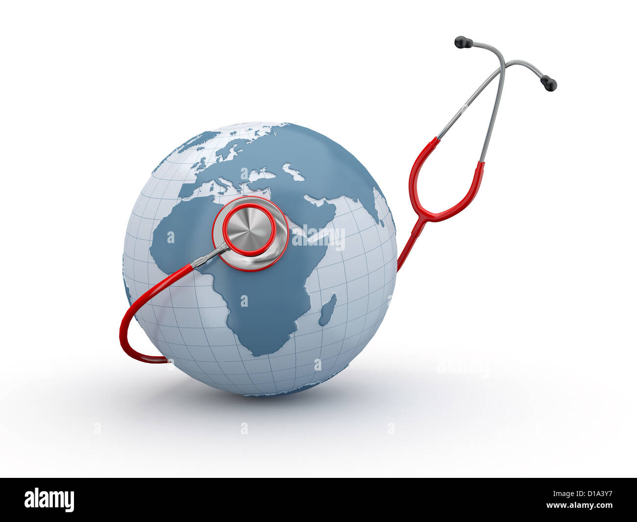 Earth and stethoscope on white background. 3d Stock Photo - Alamy
