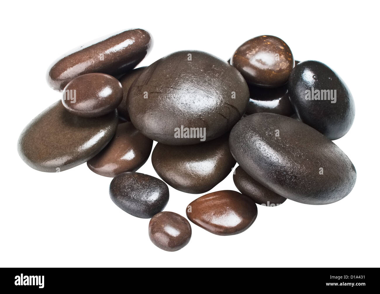 Spa stones with flowers on a white background. Clipping Path Stock ...