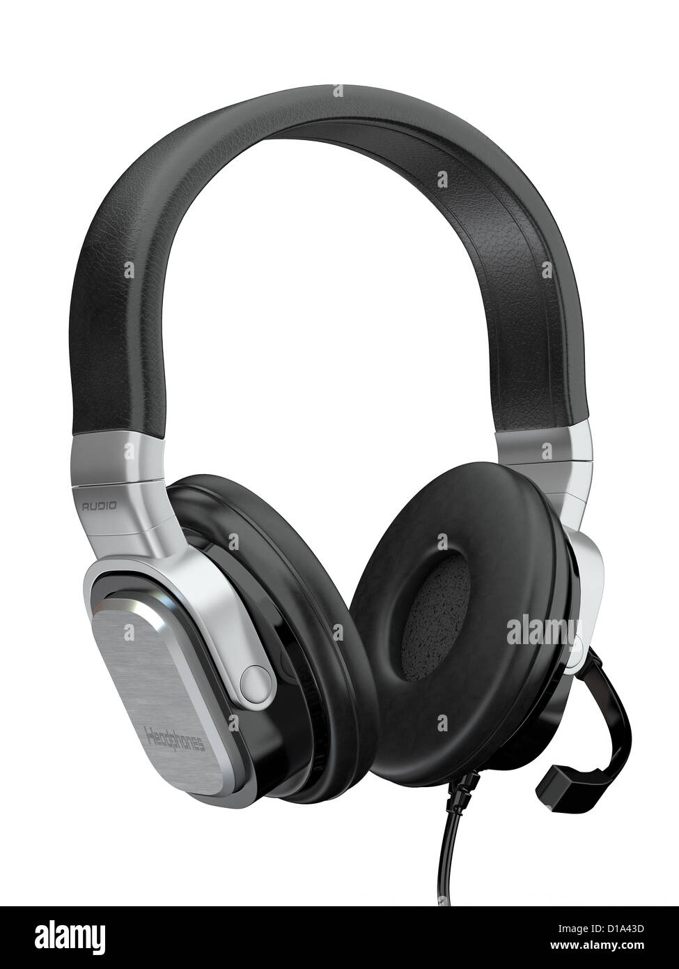 Three-dimensional headphones on white isolated background. 3d Stock ...