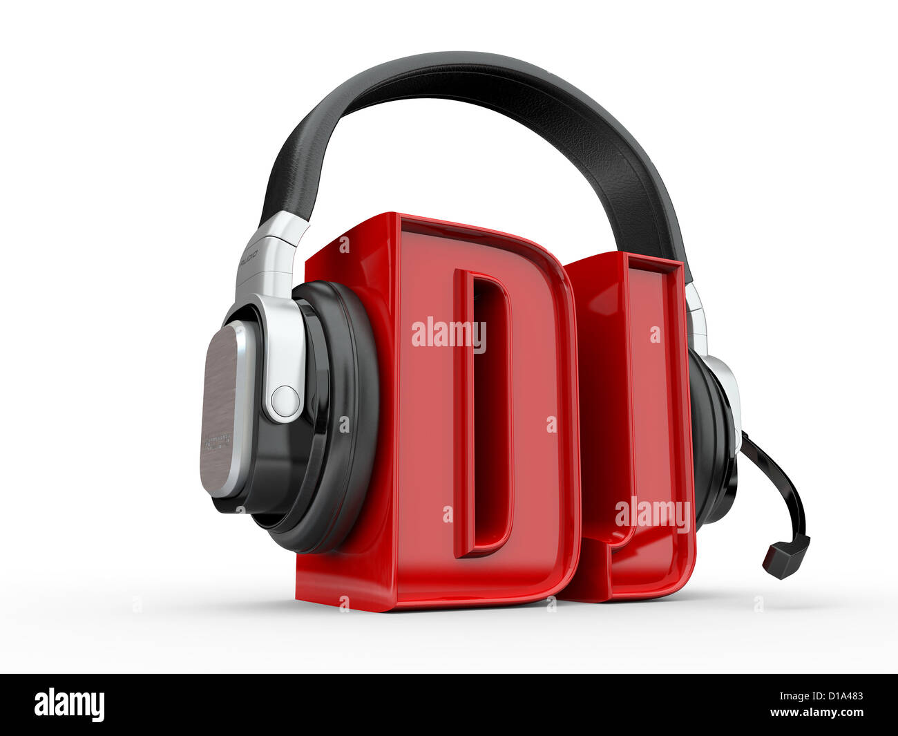 Text DJ and handphones on white isolated background. 3d Stock Photo - Alamy