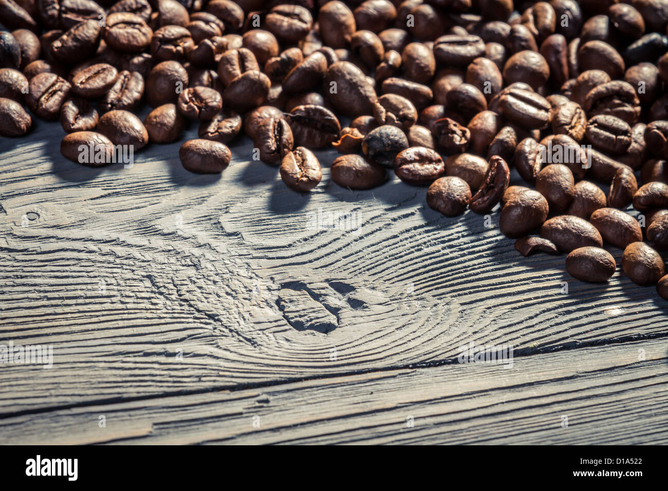 Coffee seed on wooden table background no. 6 Stock Photo - Alamy