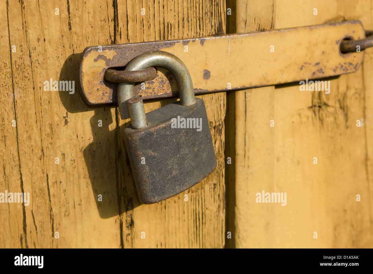 old door and lock Stock Photo - Alamy