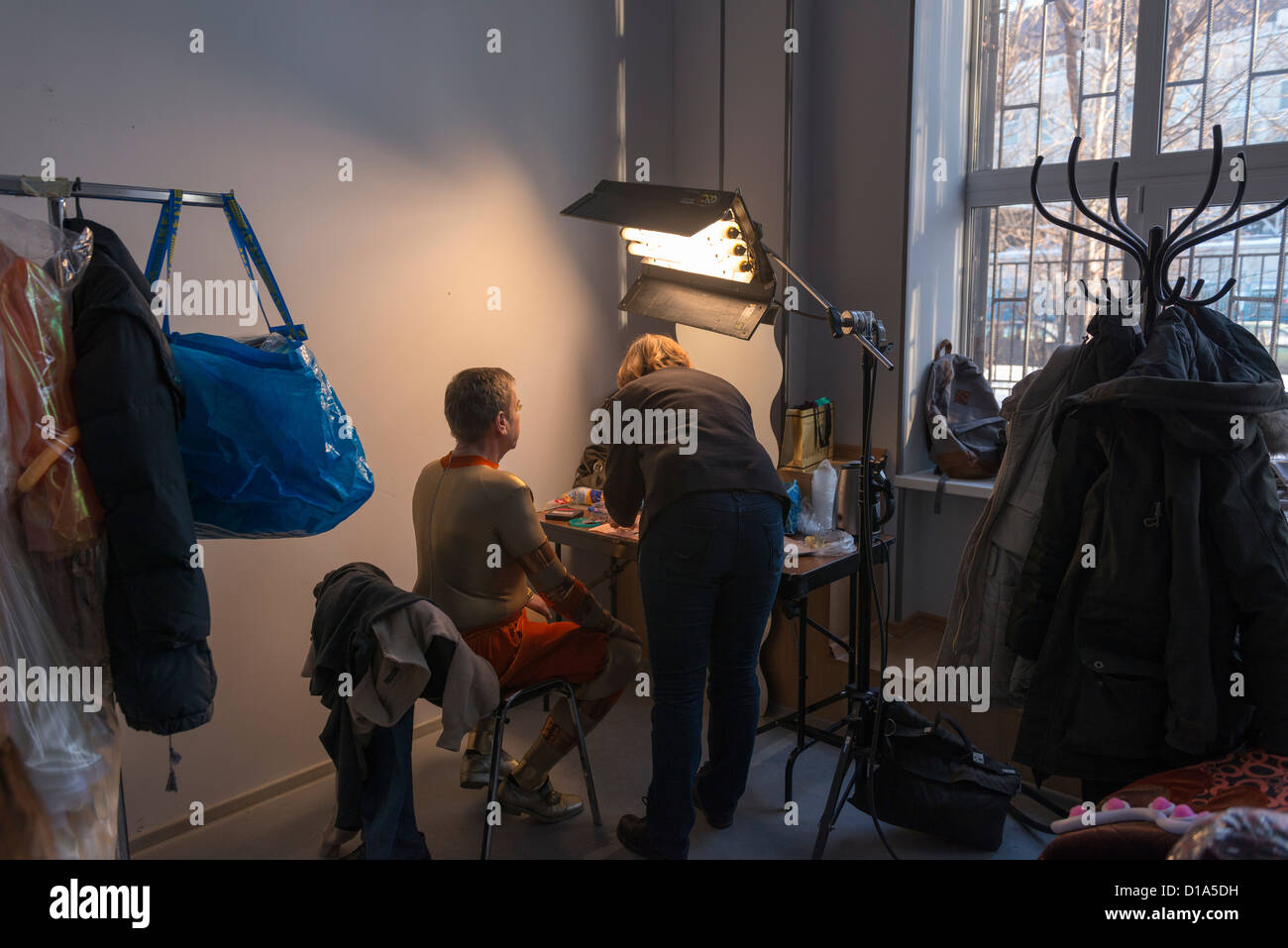 actor costume shoot backstage video production chromakey crew film ...