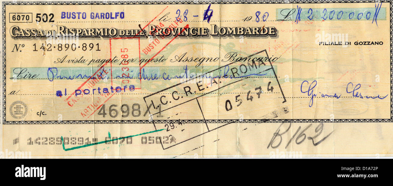 Cashier's check hi-res stock photography and images - Alamy