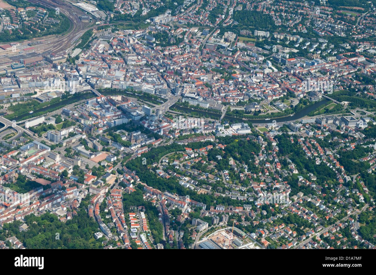 Aerial view of Saarbrucken town, Saarland, Germany Stock Photo - Alamy
