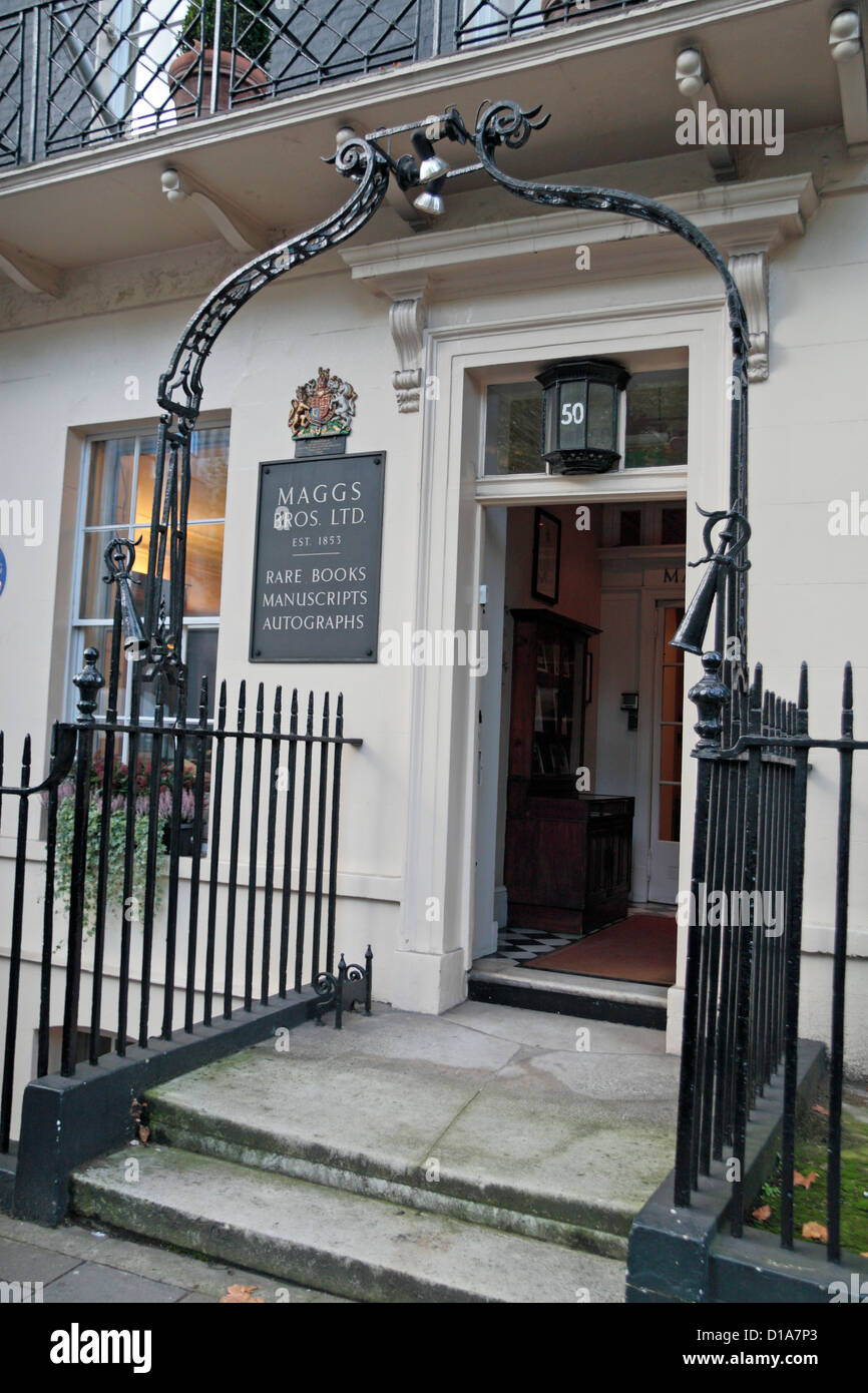 The Maggs Bros Ltd. rare books shop in Berkeley Square, Mayfair London ...