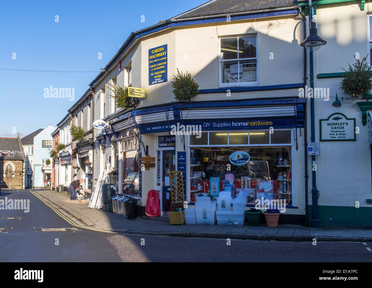 Okehampton Devon England. December 9th 2012. A DIY shop window and ...