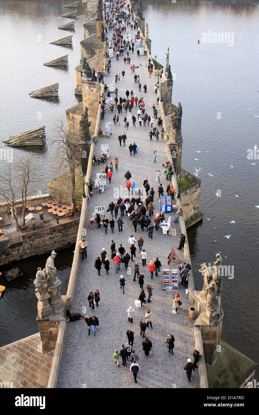 Aerial view of Charles bridge, Prague, Czech Republic Stock Photo - Alamy