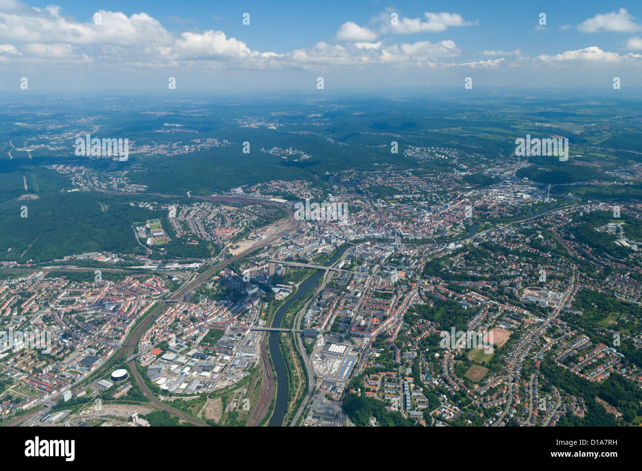 Aerial view of Saarbrucken town, Saarland, Germany Stock Photo - Alamy