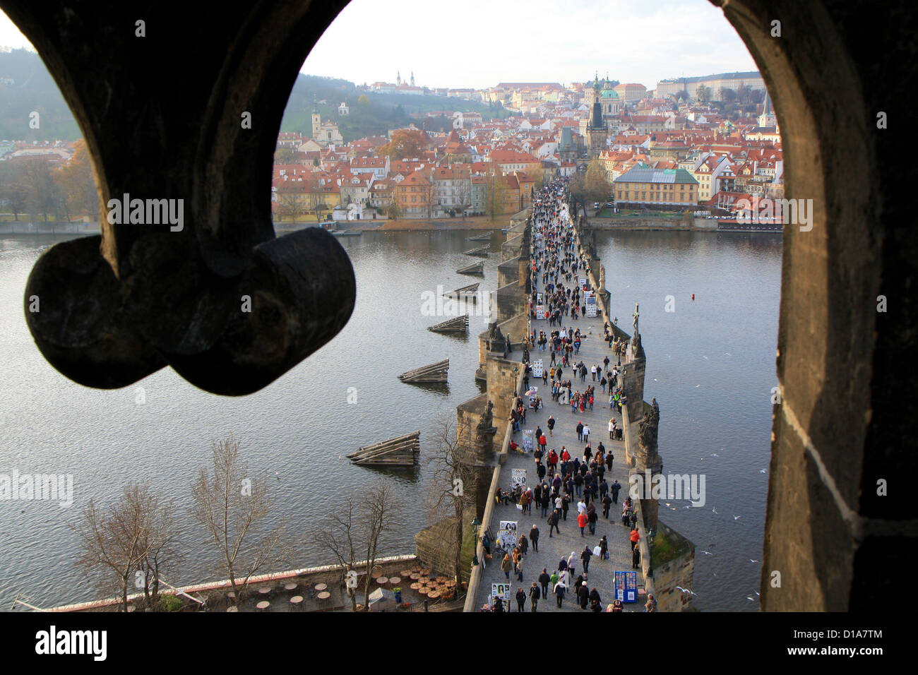 Aerial view of Charles bridge, Prague, Czech Republic Stock Photo - Alamy