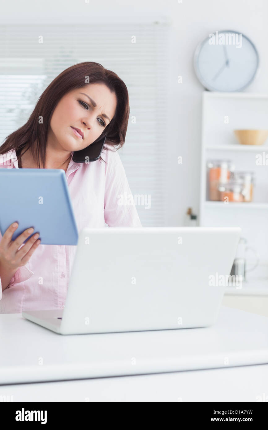Laptop phone call tablet hi-res stock photography and images - Alamy