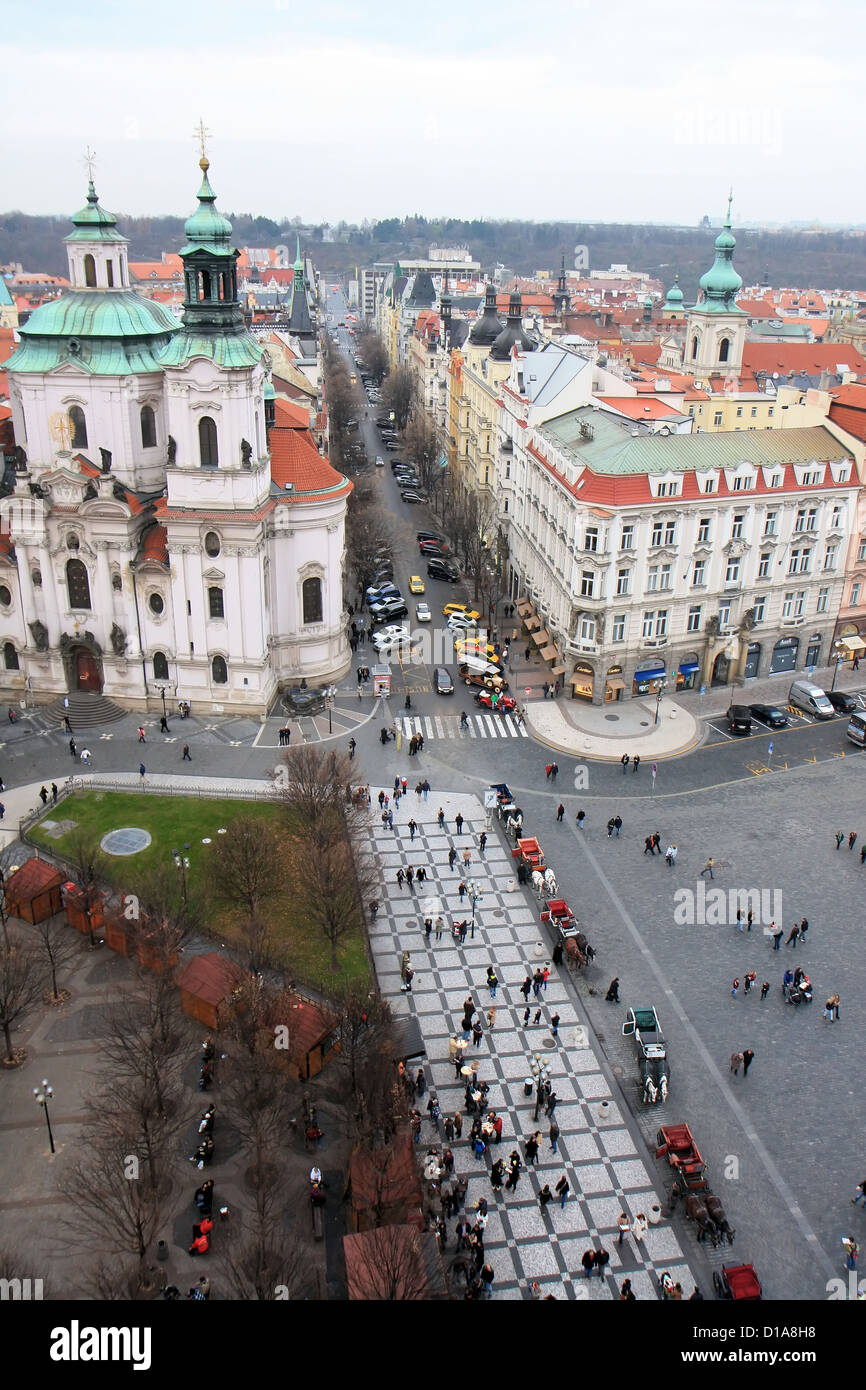 Aerial view of old town square, Prague, Czech Republic Stock Photo - Alamy