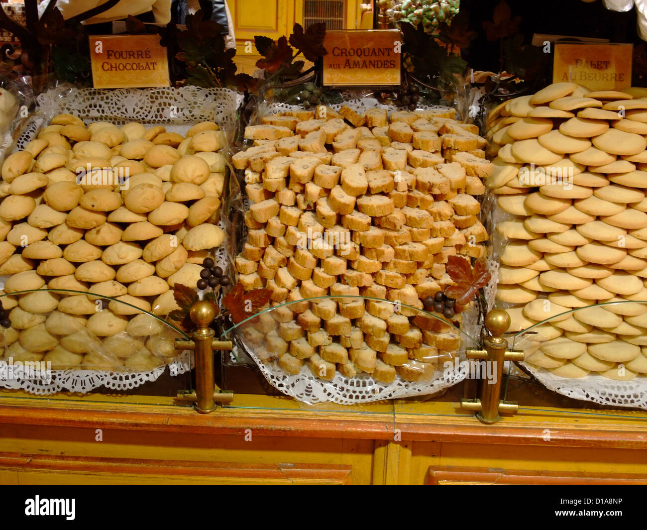 French cookies in pastry shop, Haut-Rhin, Alsace, France Stock Photo ...