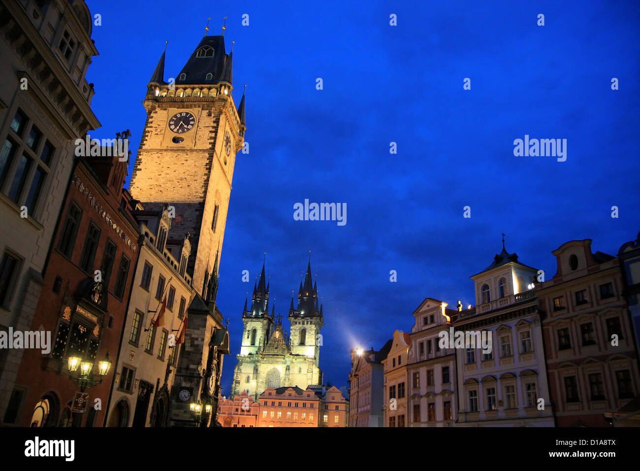 Old town square at night, Prague, Czech Republic Stock Photo - Alamy