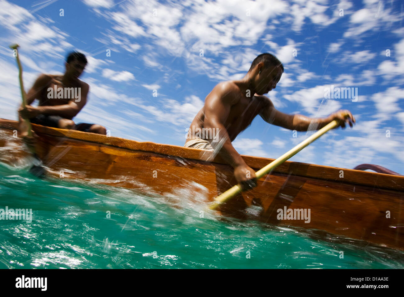 Hawaii outrigger canoe man hi-res stock photography and images - Alamy