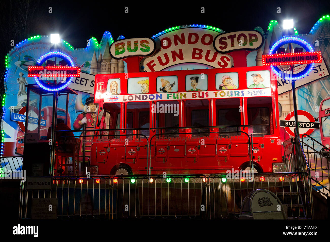 London,12/12/2012, Fun fair, Fun Bus in Winter Wonderland, Hyde Park ...